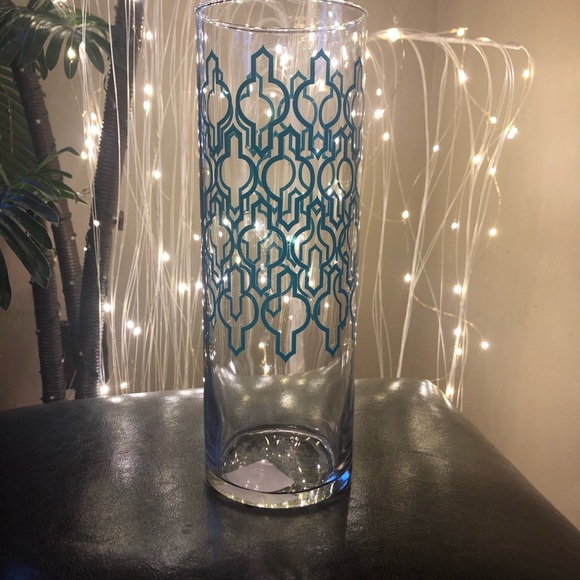 Accents | Libby Mid Century Modern Teal Geometric Design Vase | Poshmark